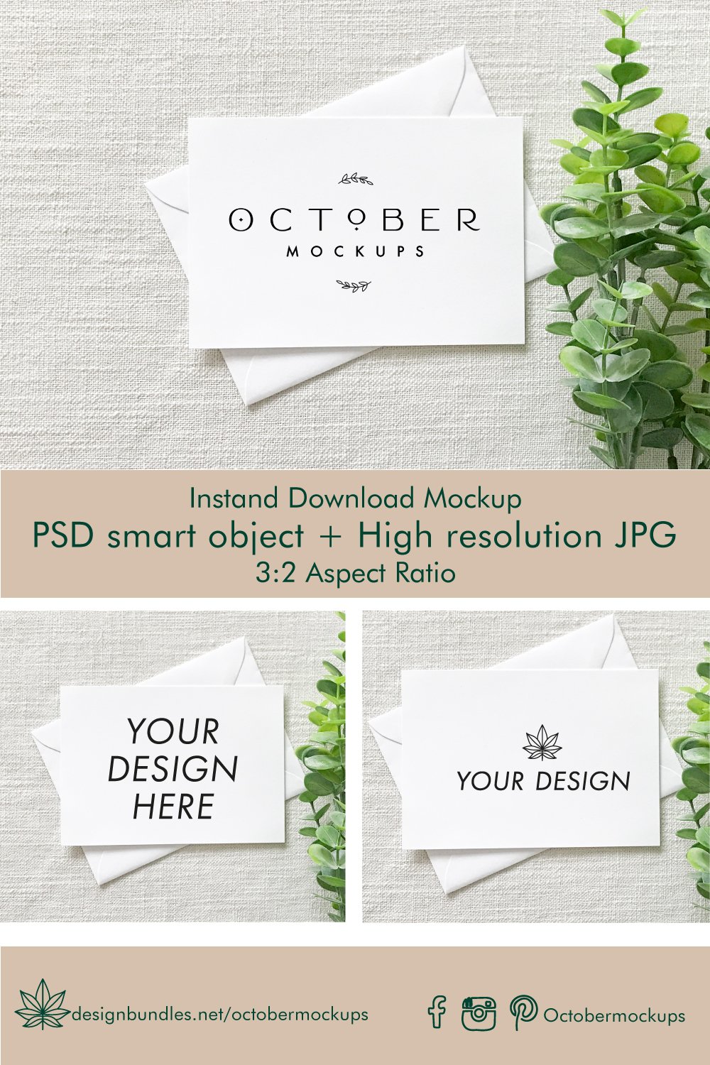 Landscape Card Mockup | Postcard mockup | JPG | PSD