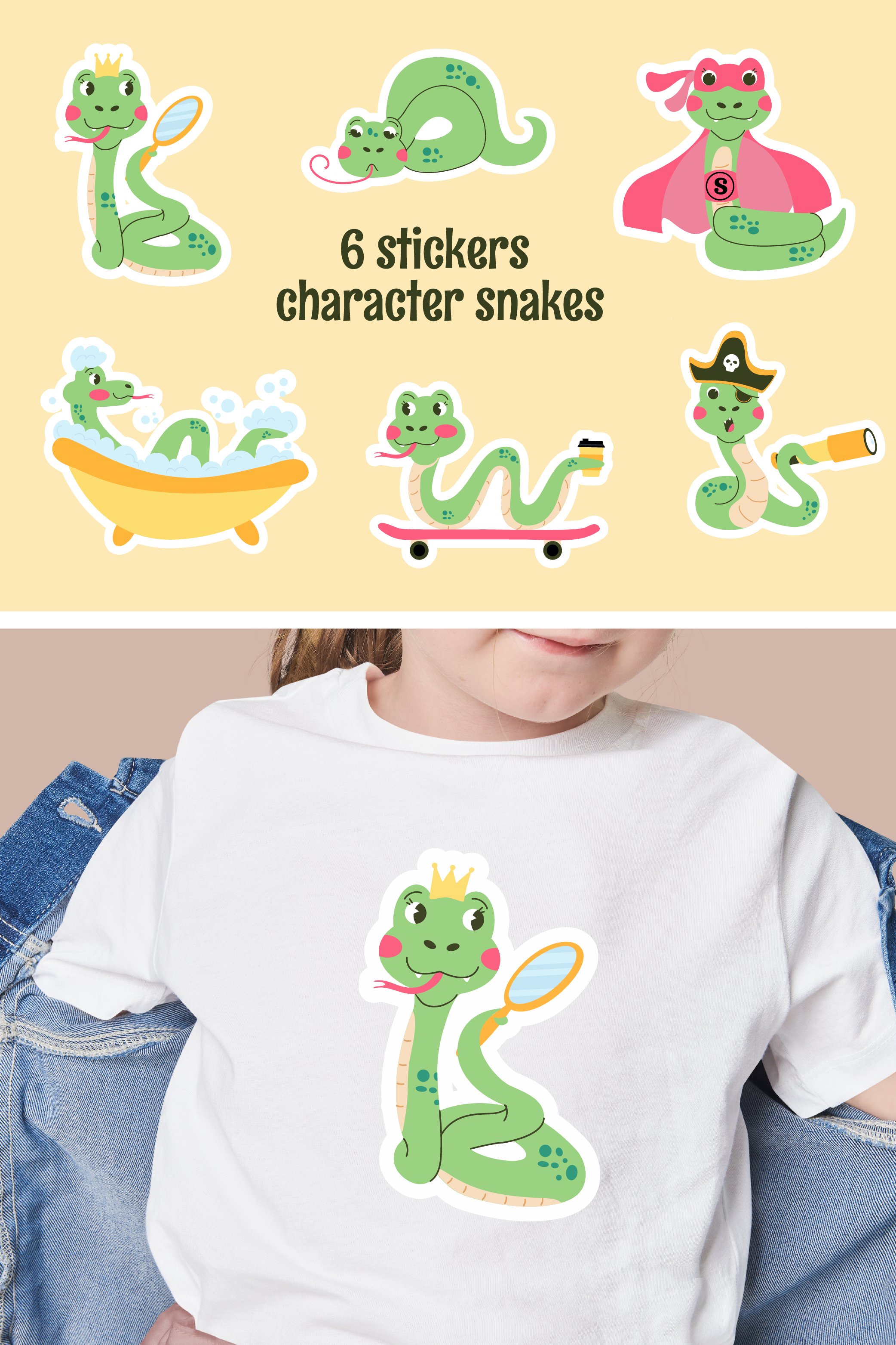Cartoon sticker character snake