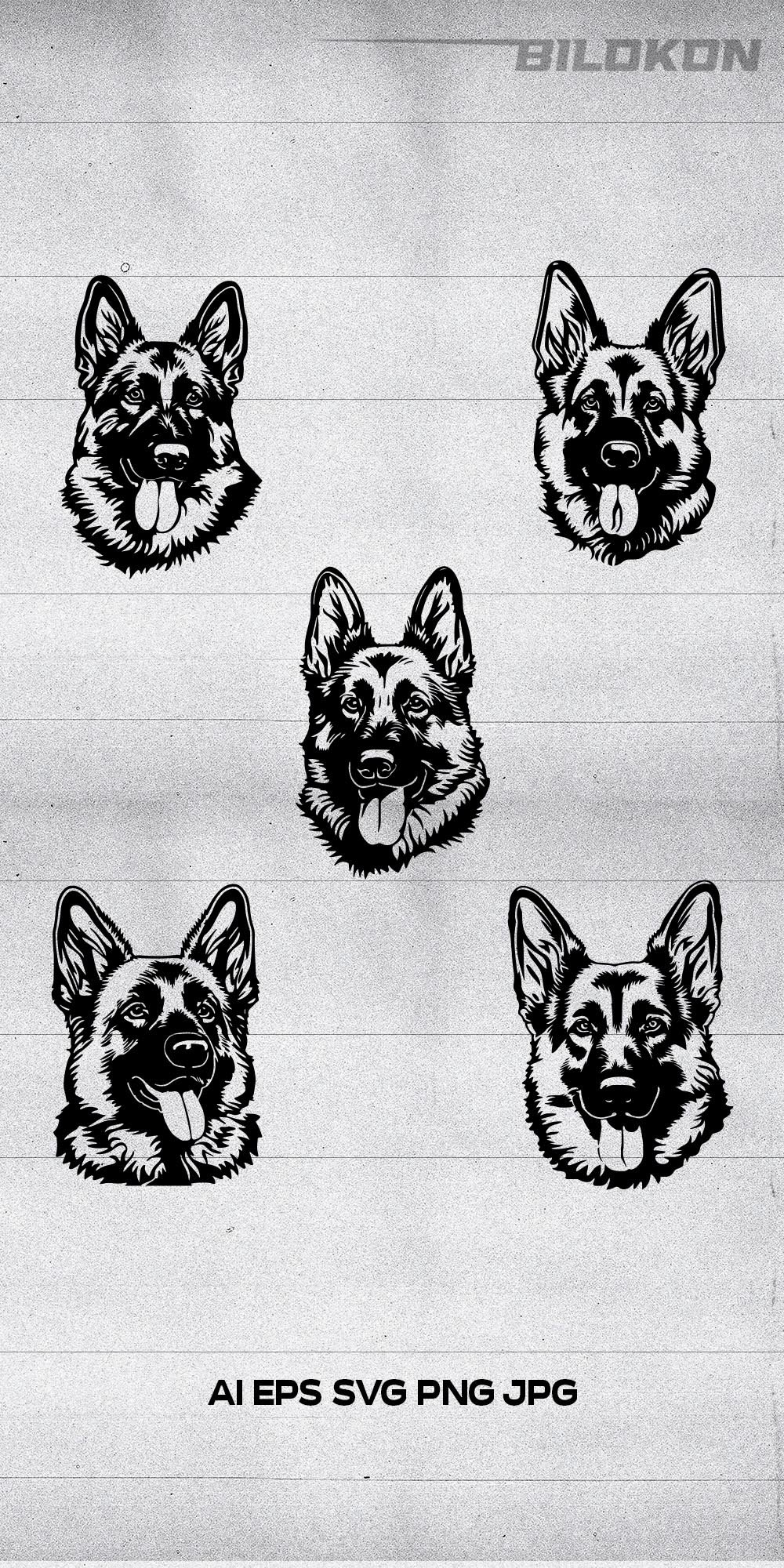 German Shepherd Dog Vector illustration SVG Bundle