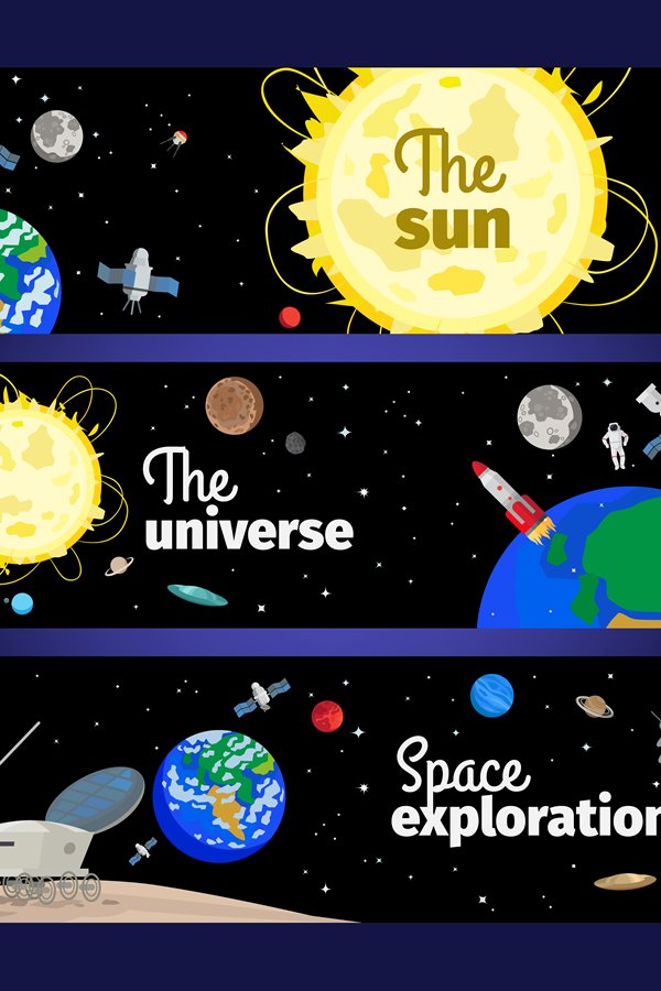 Space theme banners set