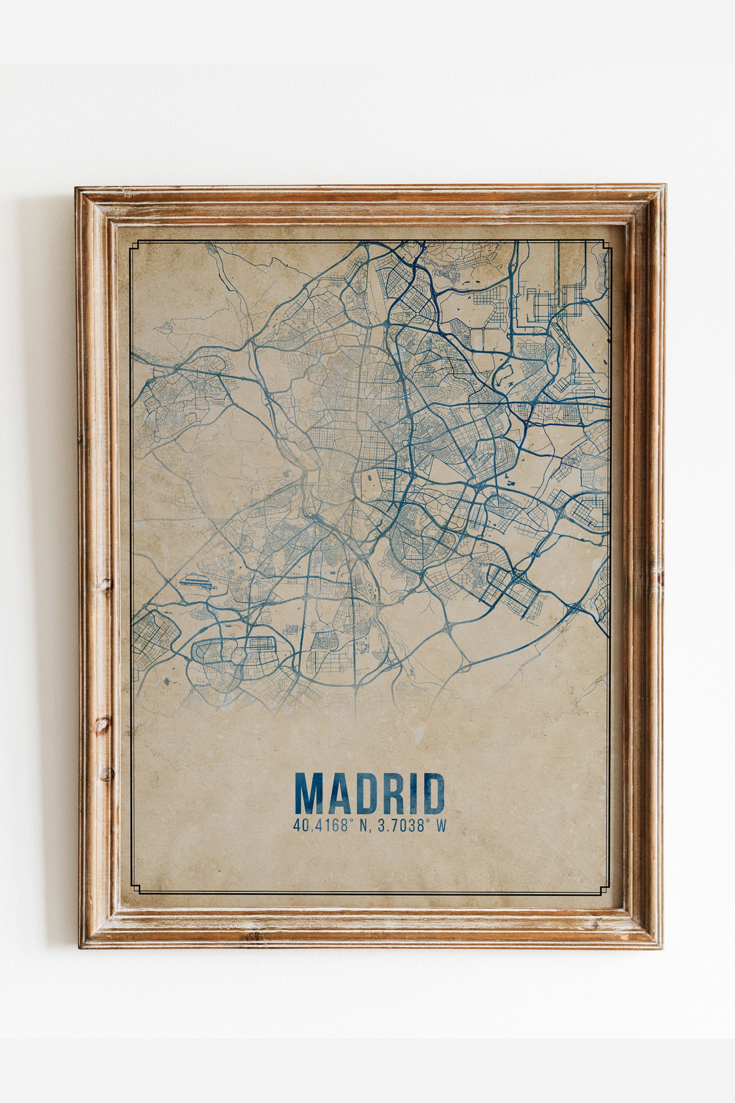 Madrid Antique Watercolor City Map Poster