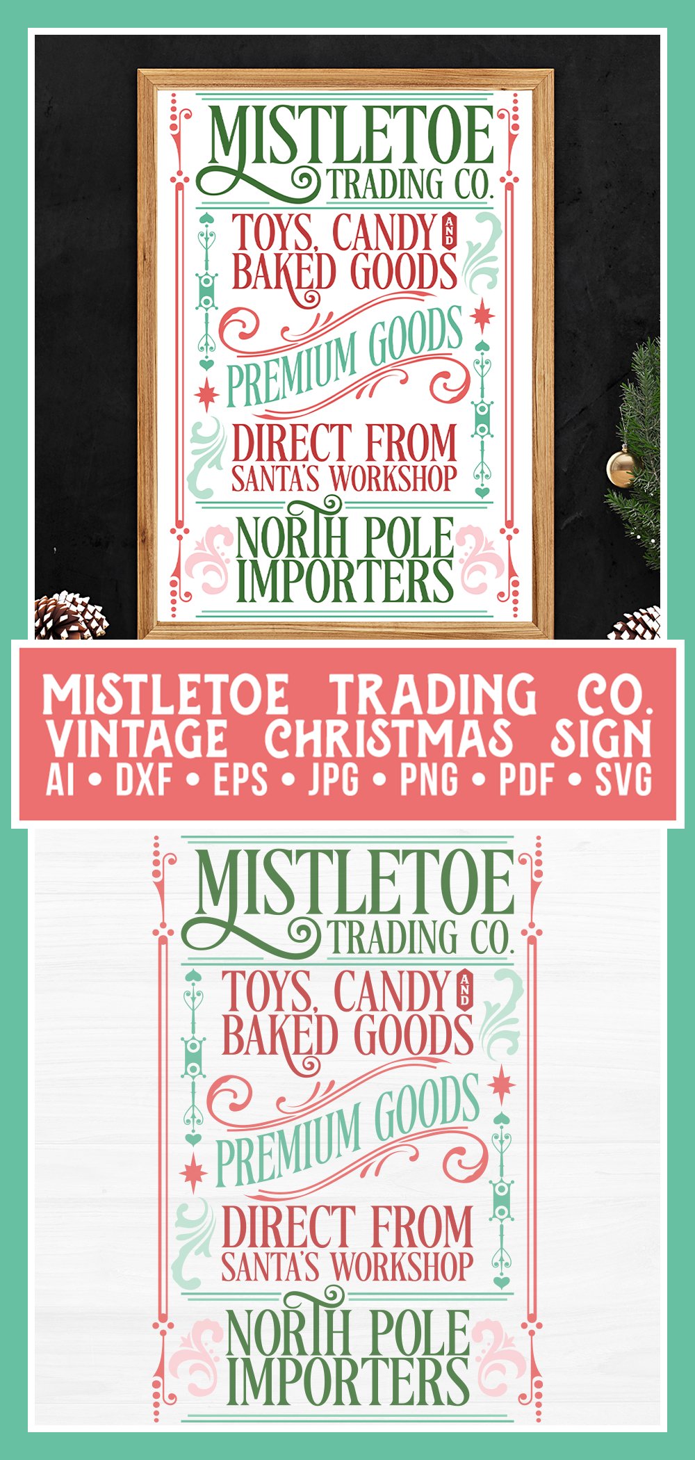 Mistletoe Trading Co Vintage Christmas Sign