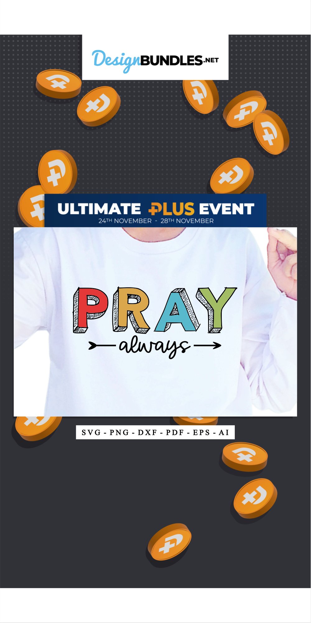 Pray Always SVG, Positive Quotes SVG, Kindness SVG
