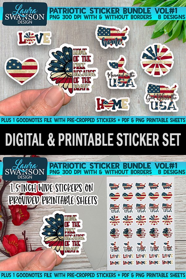 Patriotic Sticker Bundle Vol#1 | Digital & Print (912008)