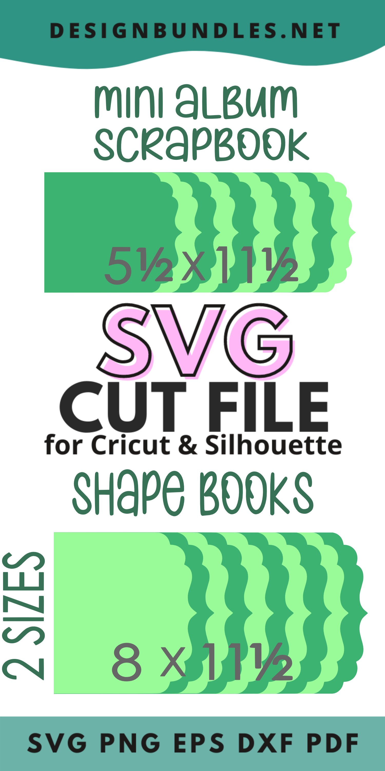 SHAPE MINI BOOK ALBUM DESIGN # 13 with 10 PAGES SVG CUT FILE