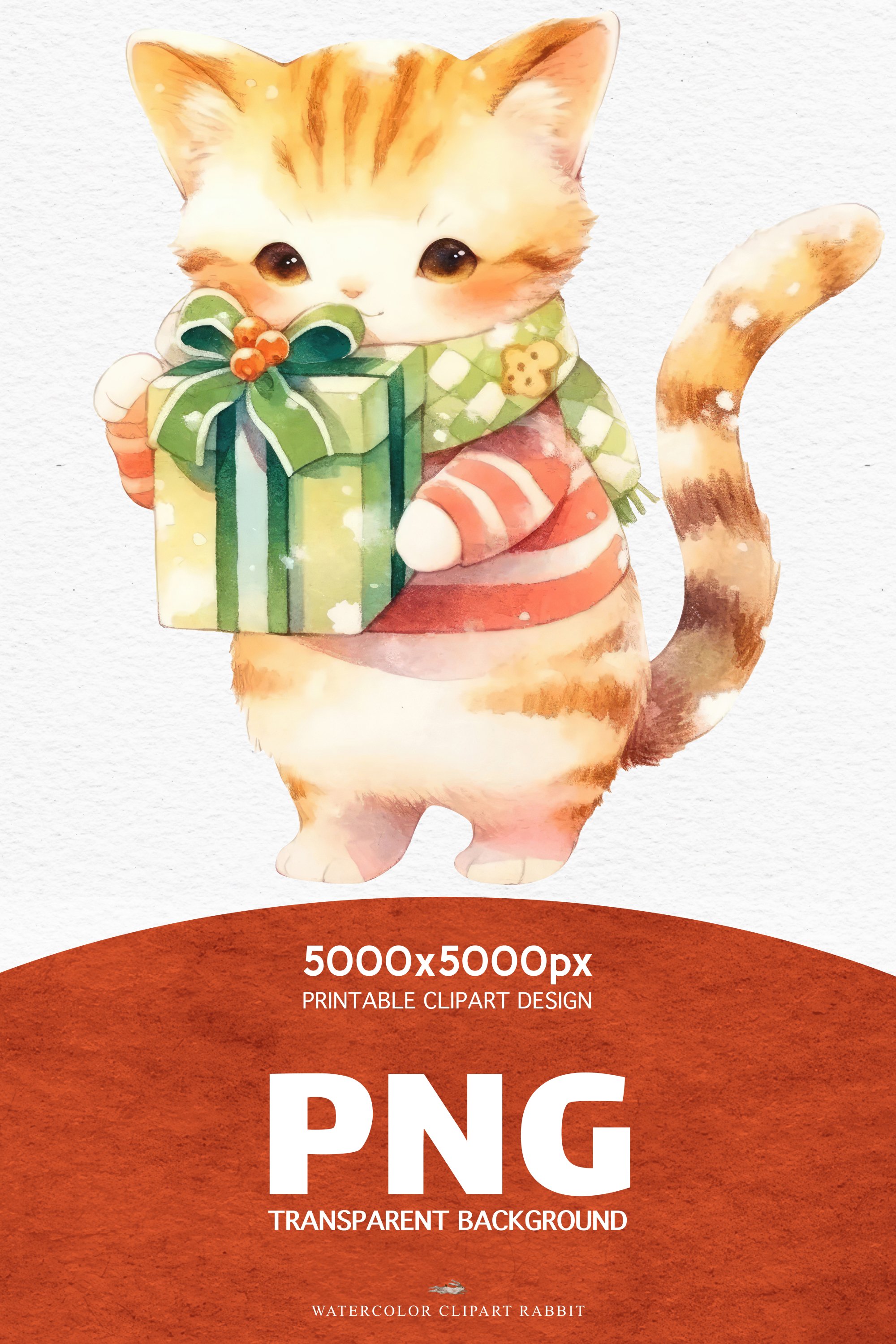 Anime Christmas Kitten Kawaii Cat Winter Clipart PNG Sticker