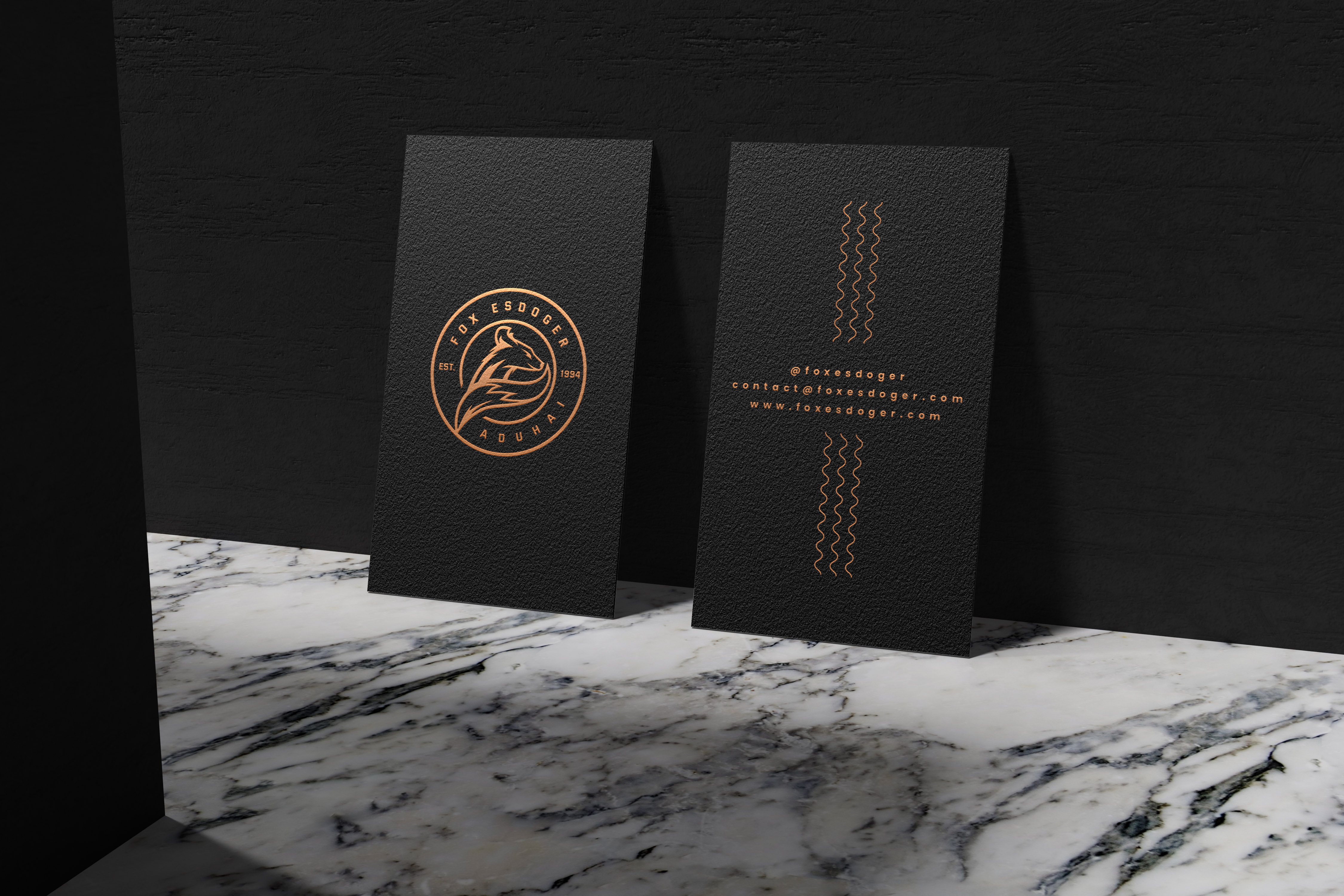 card business stand logo mockup psd
