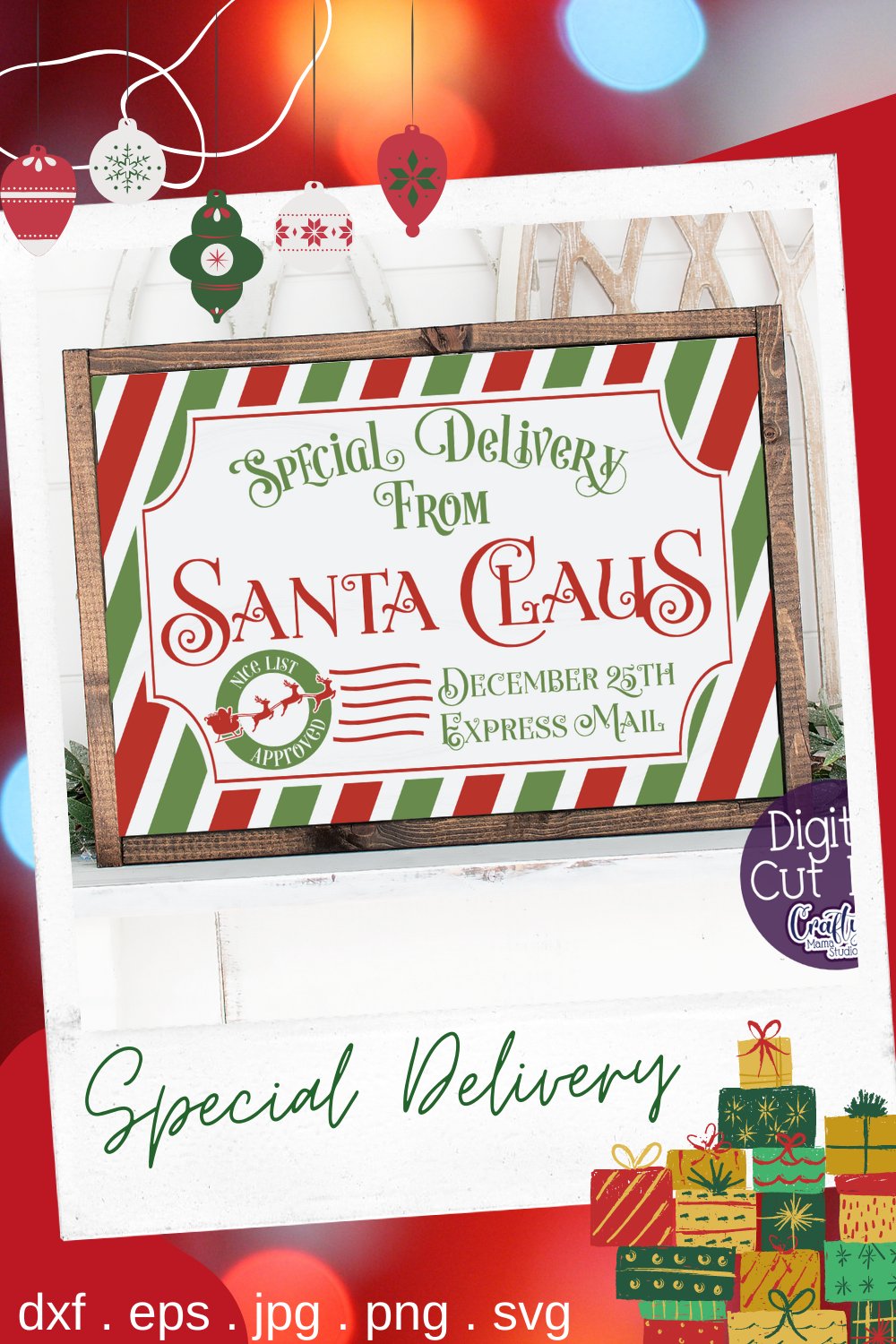 Santa's Special Delivery Christmas Farmhouse Sign Svg