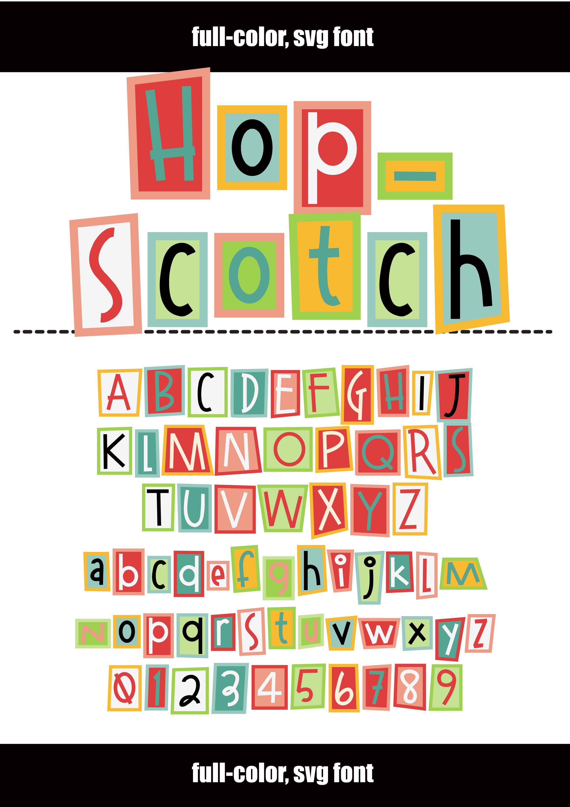 School Themed Full Color SVG Font