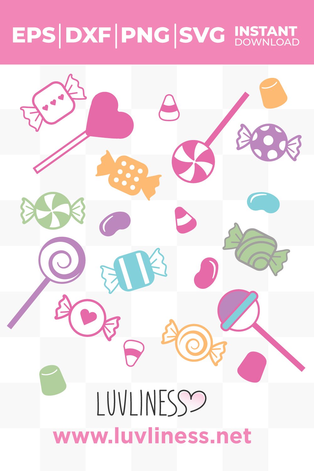 Candy SVG Bundle: Set of 15 Pieces of Sweet Candy Clip Art