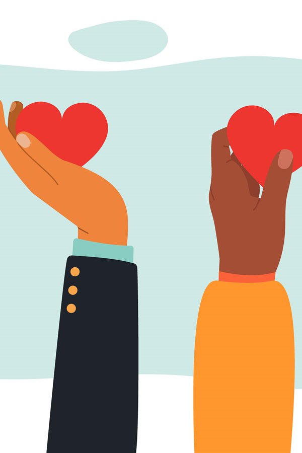 Hands charity concept. Give, share love to people, charity