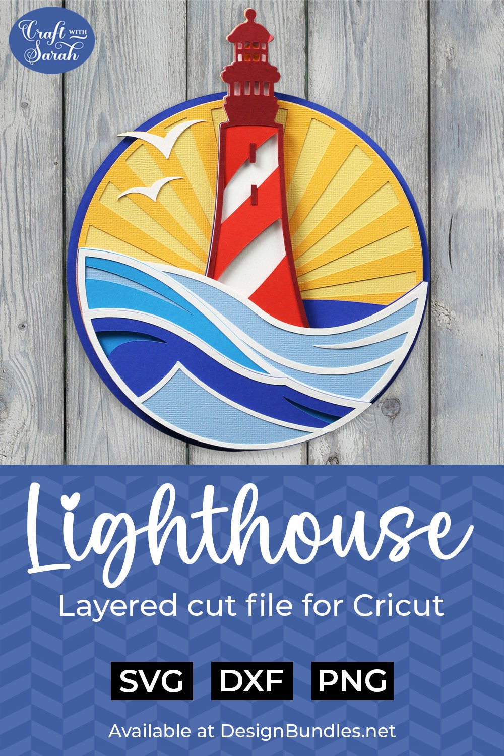 Lighthouse SVG | 3D Layered Lighthouse for Shadow Box