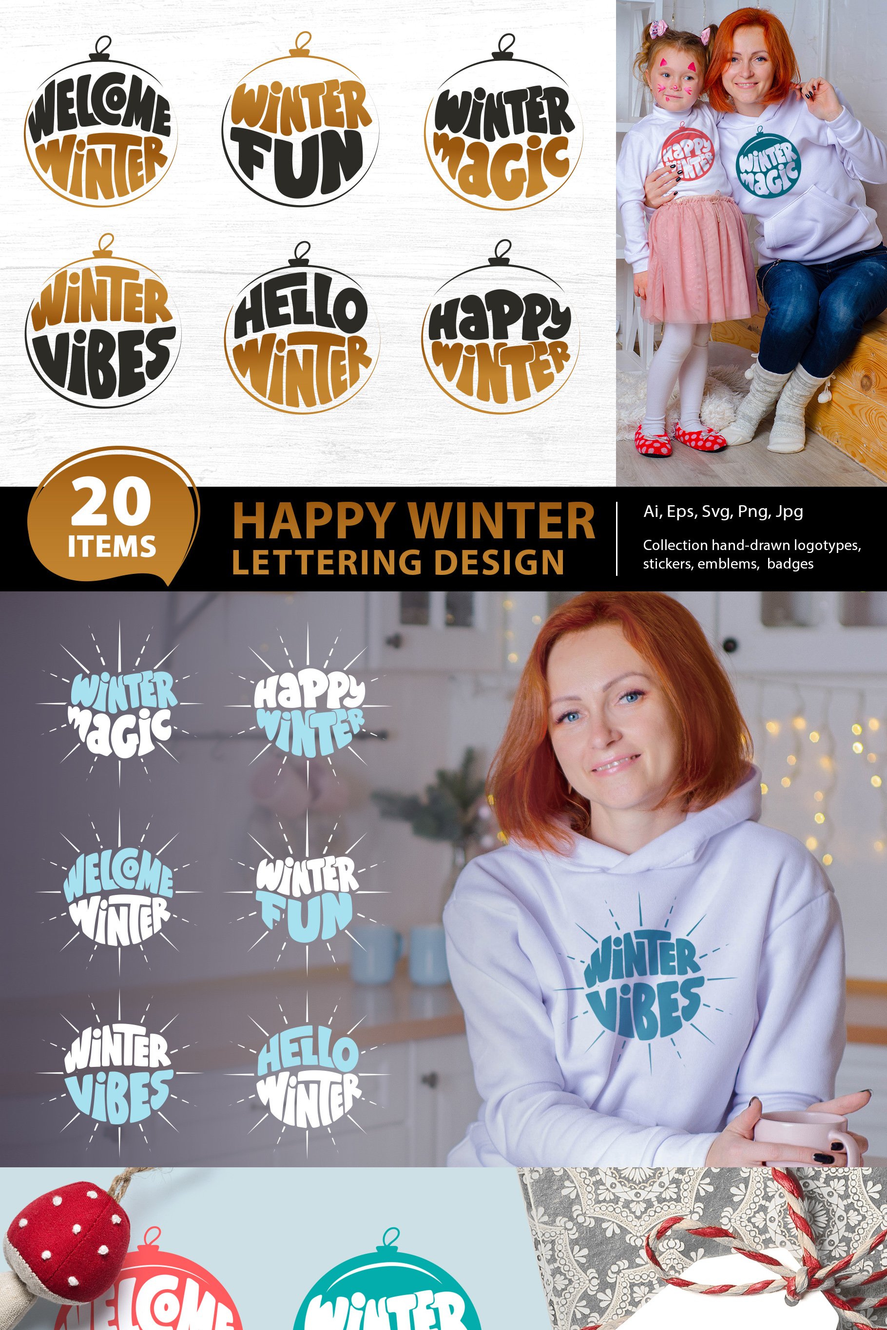Winter quotes bundle | Winter shirt, sticker & etc designs
