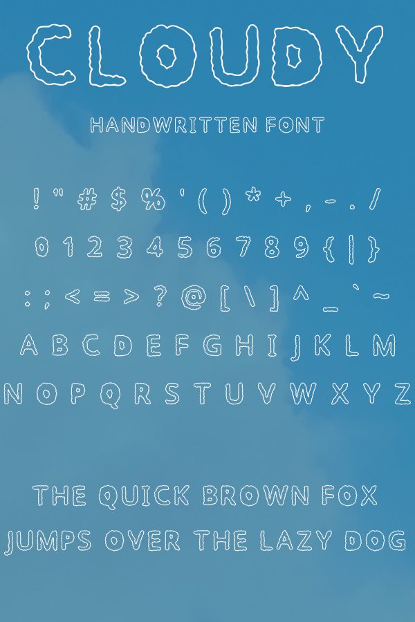 Cloudy handwritten font