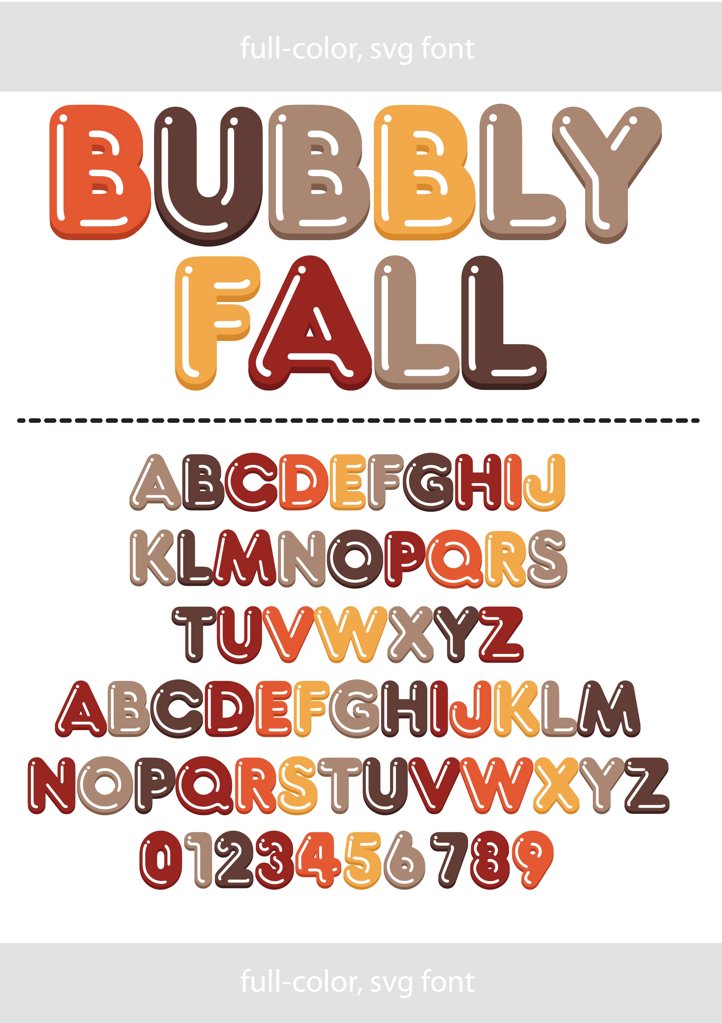 Full Color SVG Font great for autumn