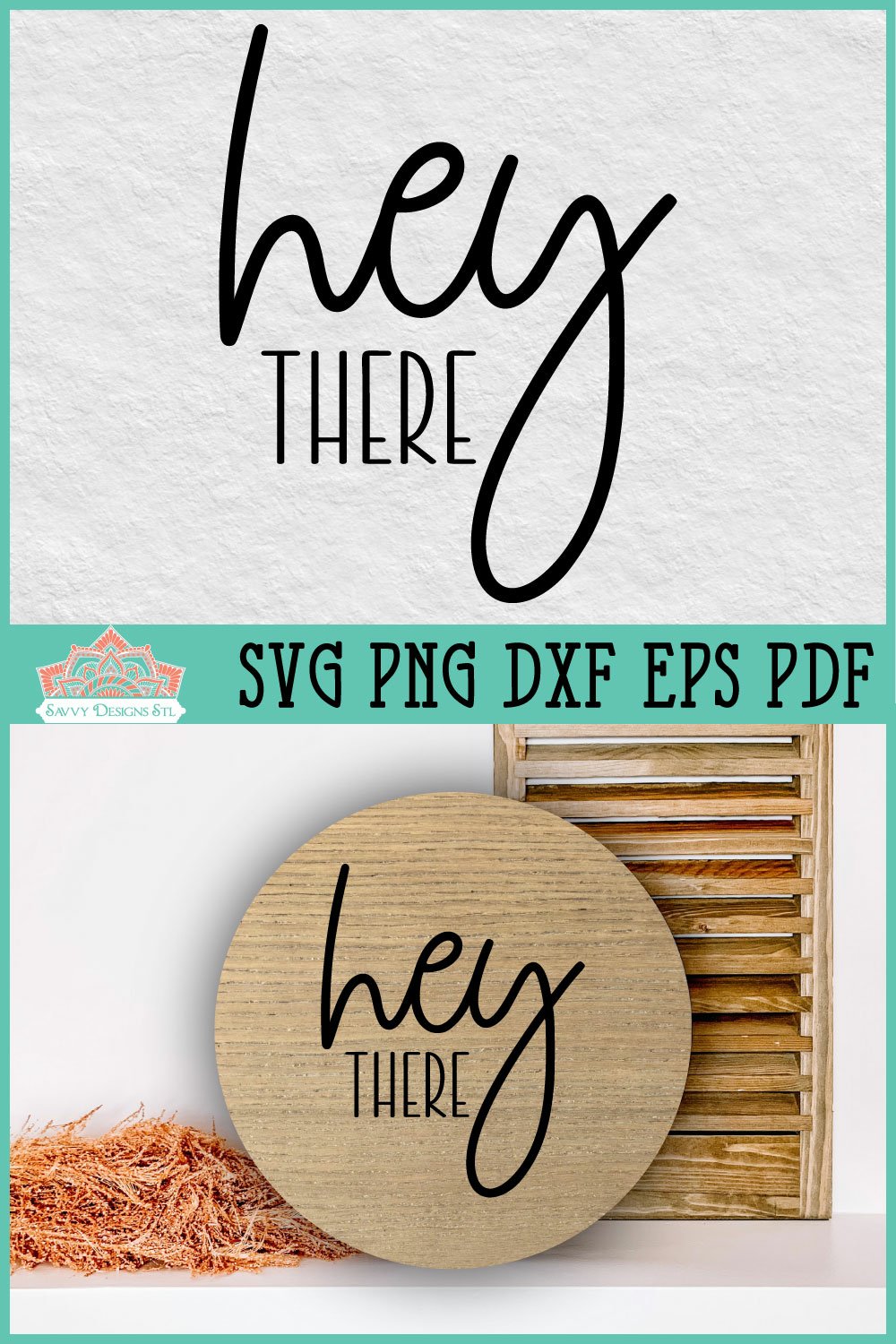 Hey There Door Sign | Farmhouse Round Door Hanger