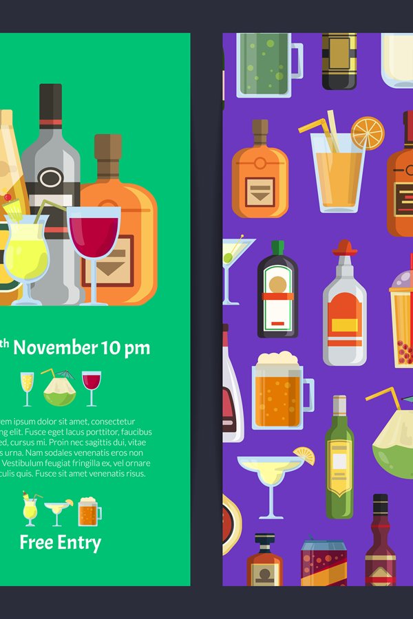 Vector vertical invitation template party with (828404)