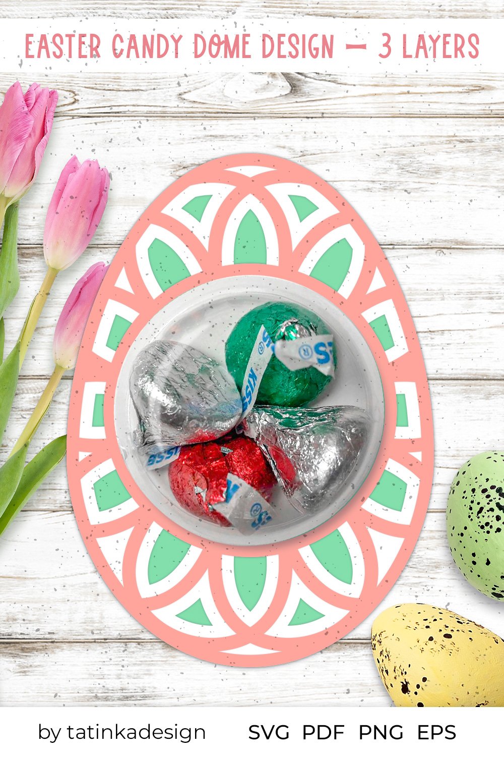 Easter candy holder SVG | 3d layered Easter egg SVG