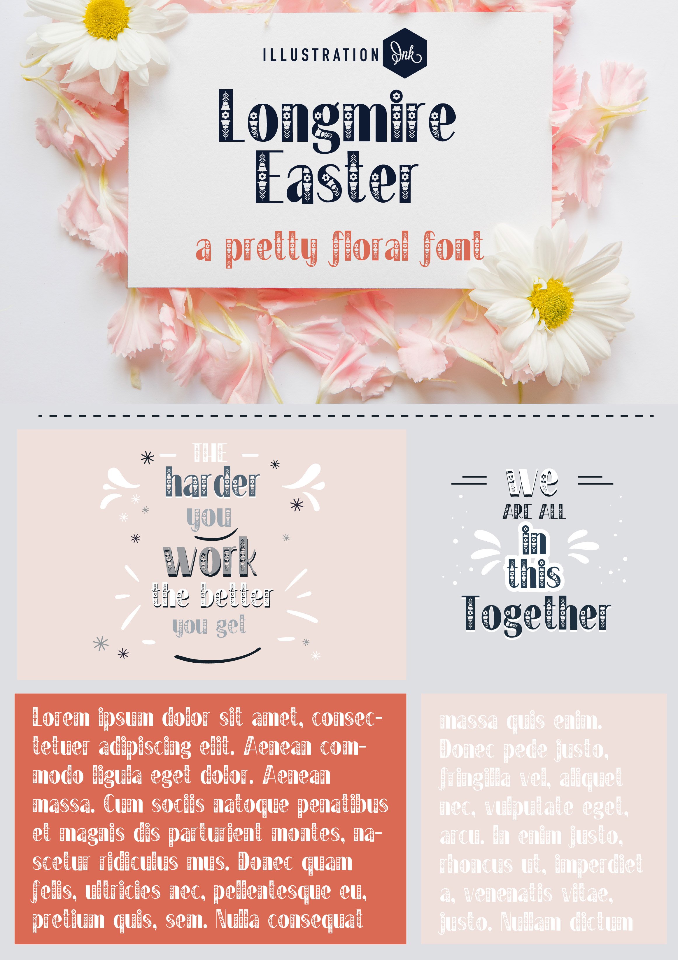 Retro flower font