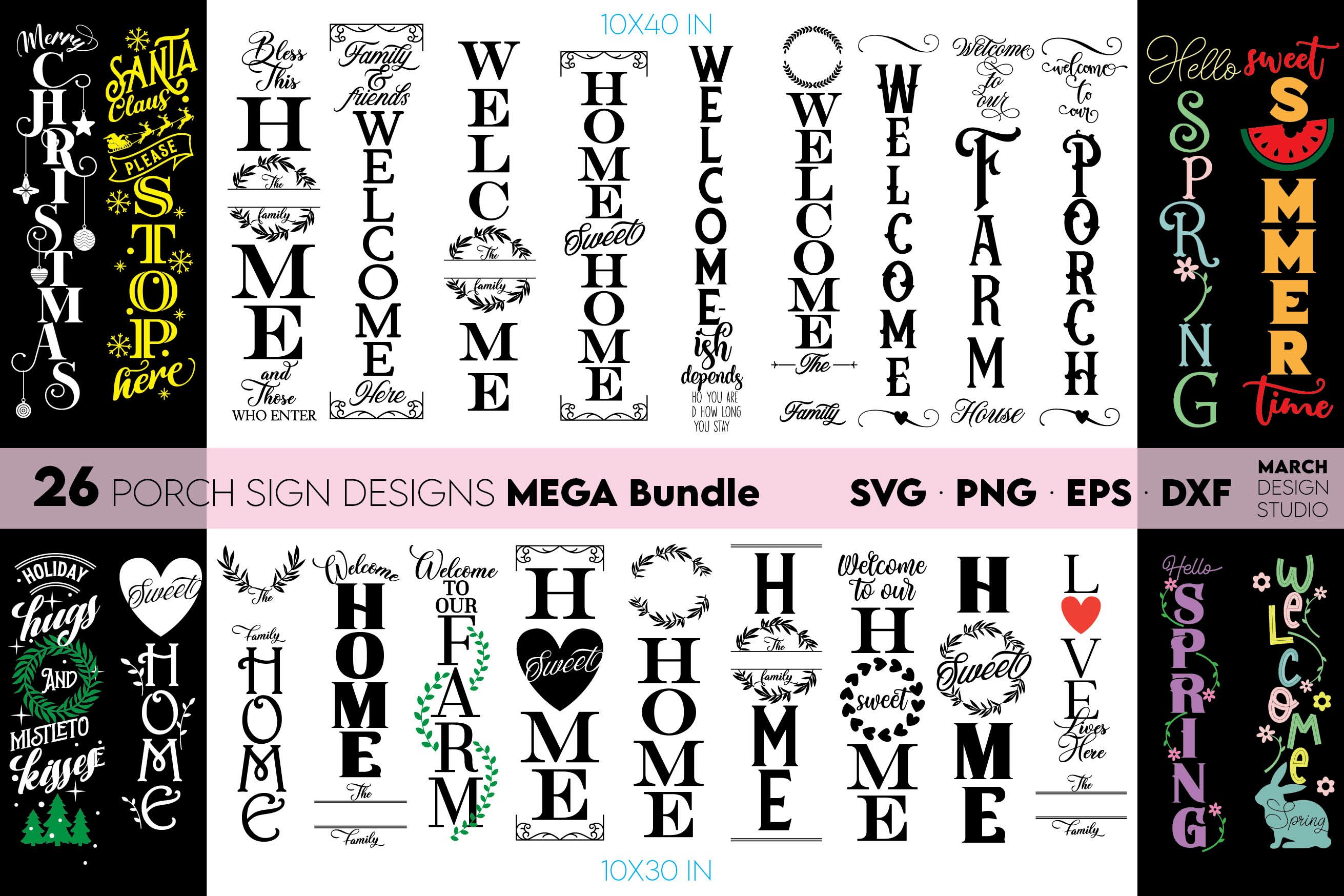 Porch Sign SVG Front Door Decor SVG Welcome Sign Bundle SVG