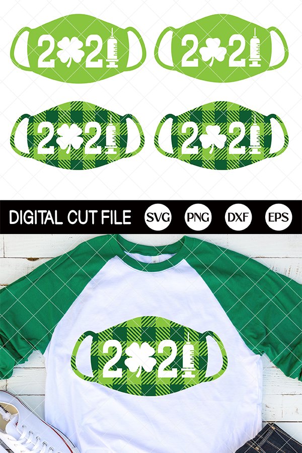 2021 SVG, St Patricks Day Svg, Shamrock, Mask Svg, (1139859)