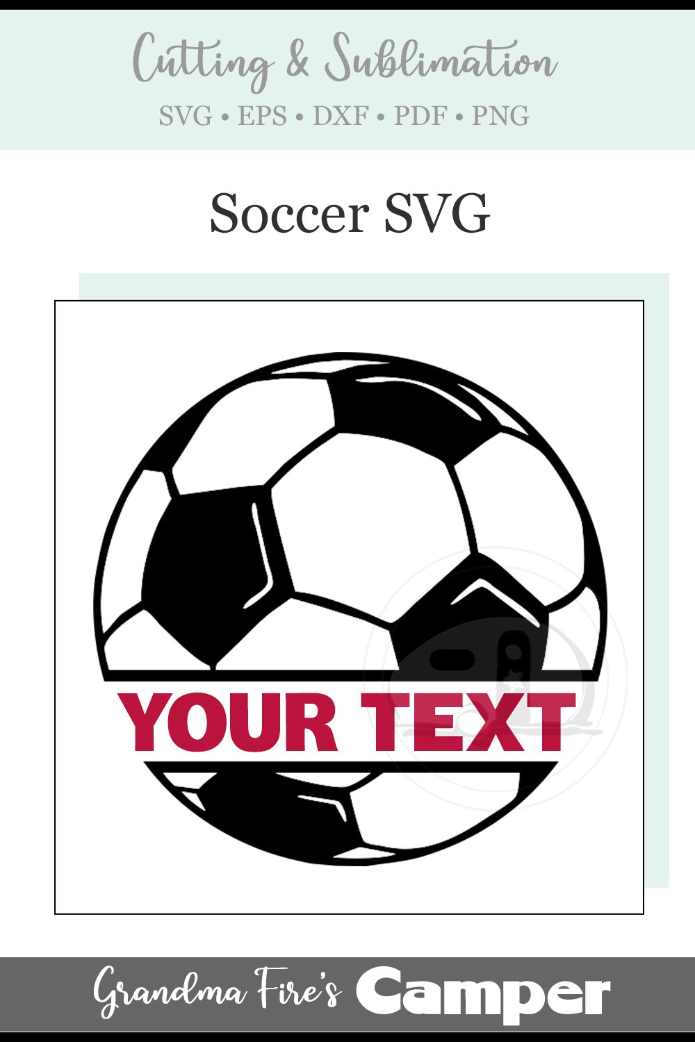 Soccer SVG, Soccer Ball Split for Personalizing, PNG File