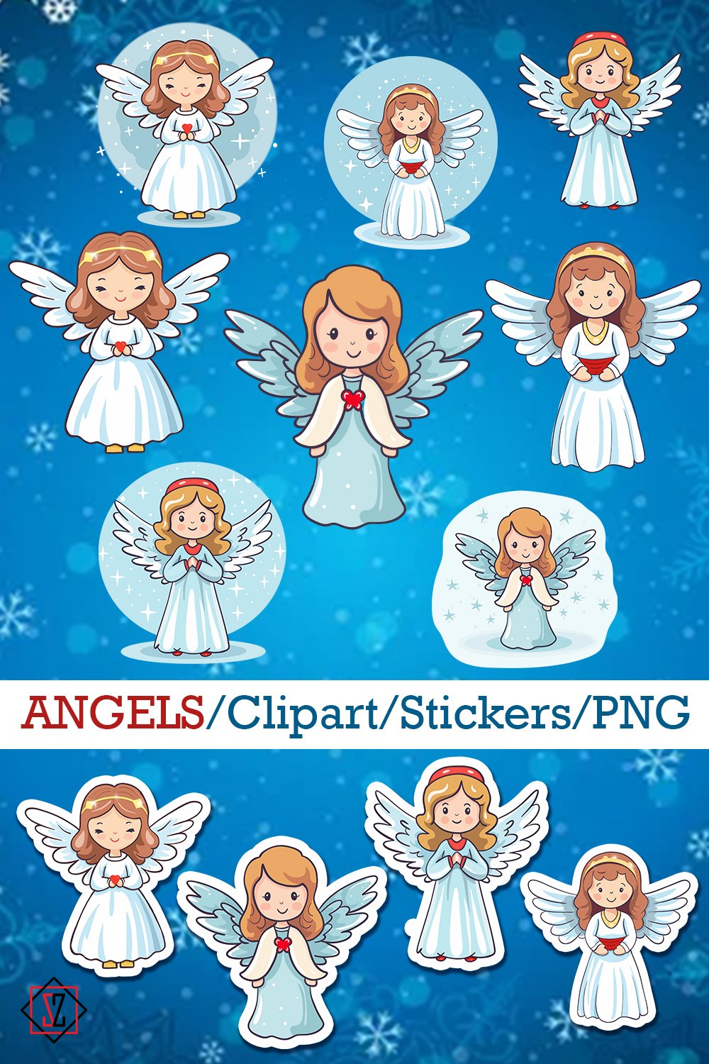 Angels. Clipart. Stickers