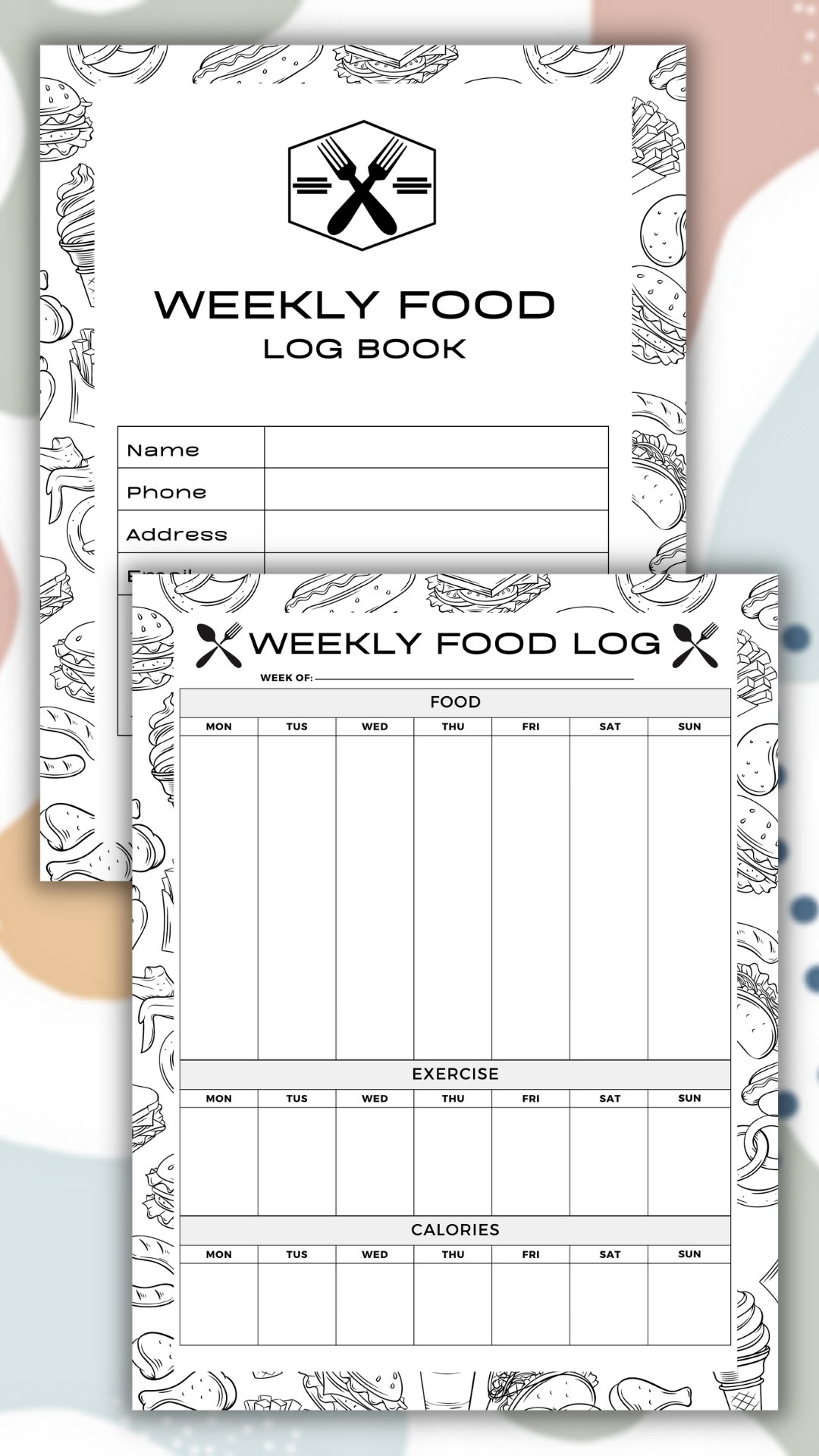 Weekly Food Tracker log book