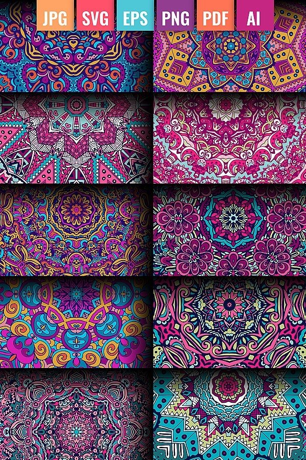 Abstract Boho Festival Mandala Seamless Pattern (1081243)