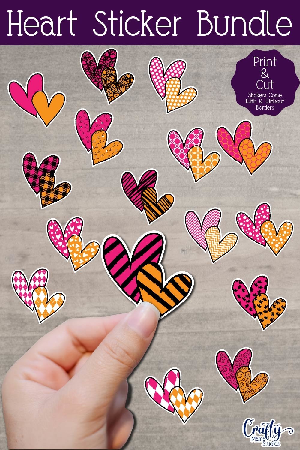 Valentine's Day Stickers| February Love Patterned Hearts
