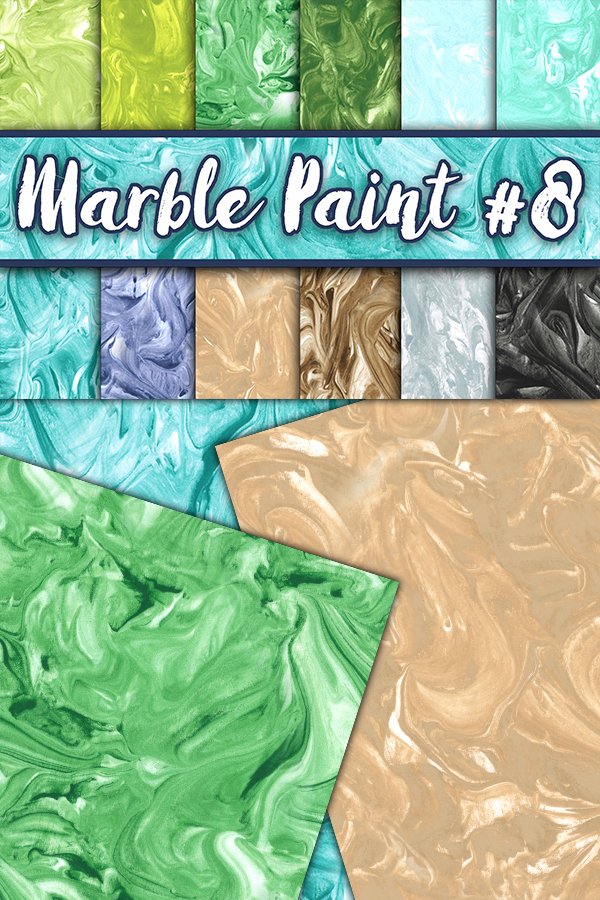 Marble Paint Textures - Set 8 - Green, Blue, Brown and Black