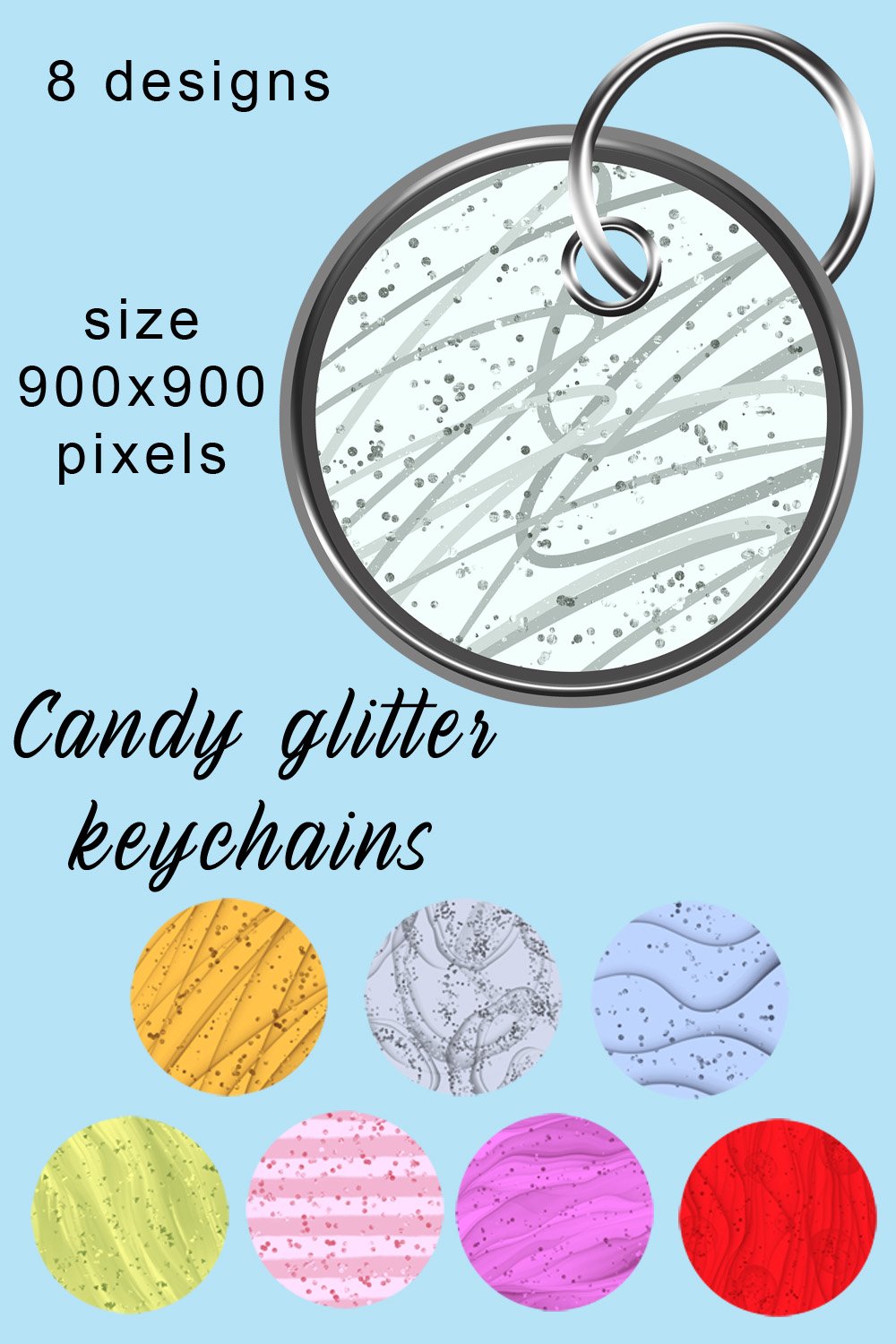 Candy glitter keychains