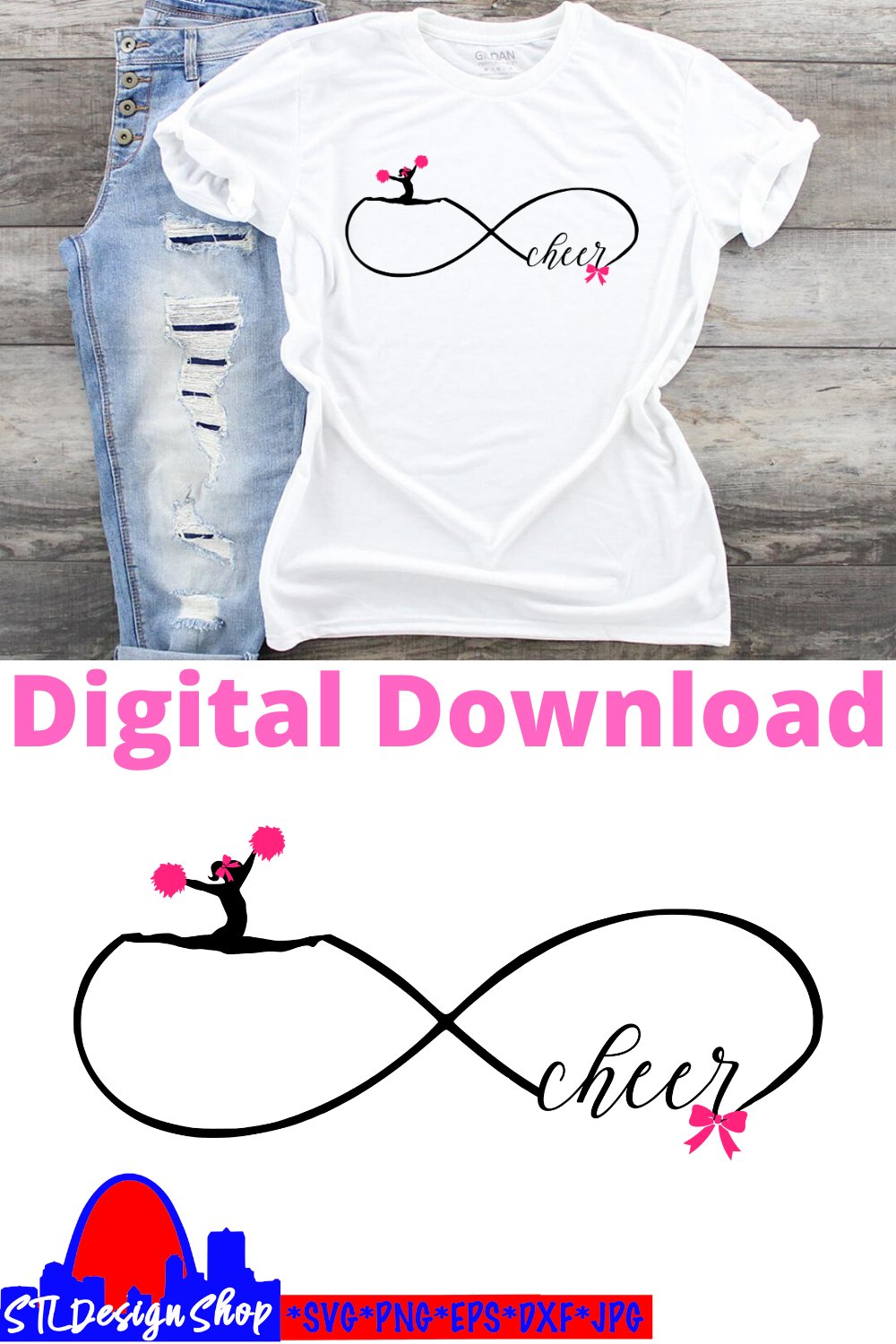 Cheerleader infinity sign, Cheer Squad for life svg png eps