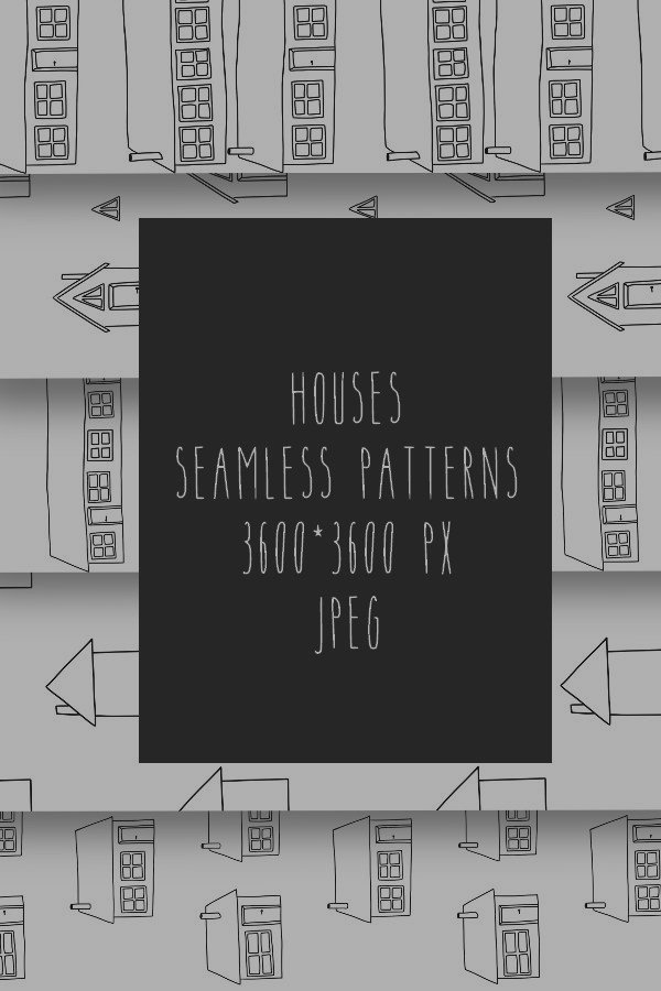 15 Houses seamless patterns