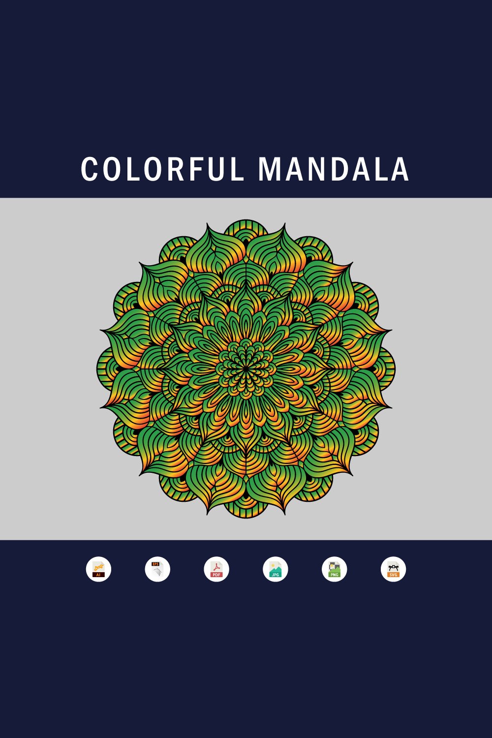 Colorful Mandala Editable Ai and Canva Element (2349264)