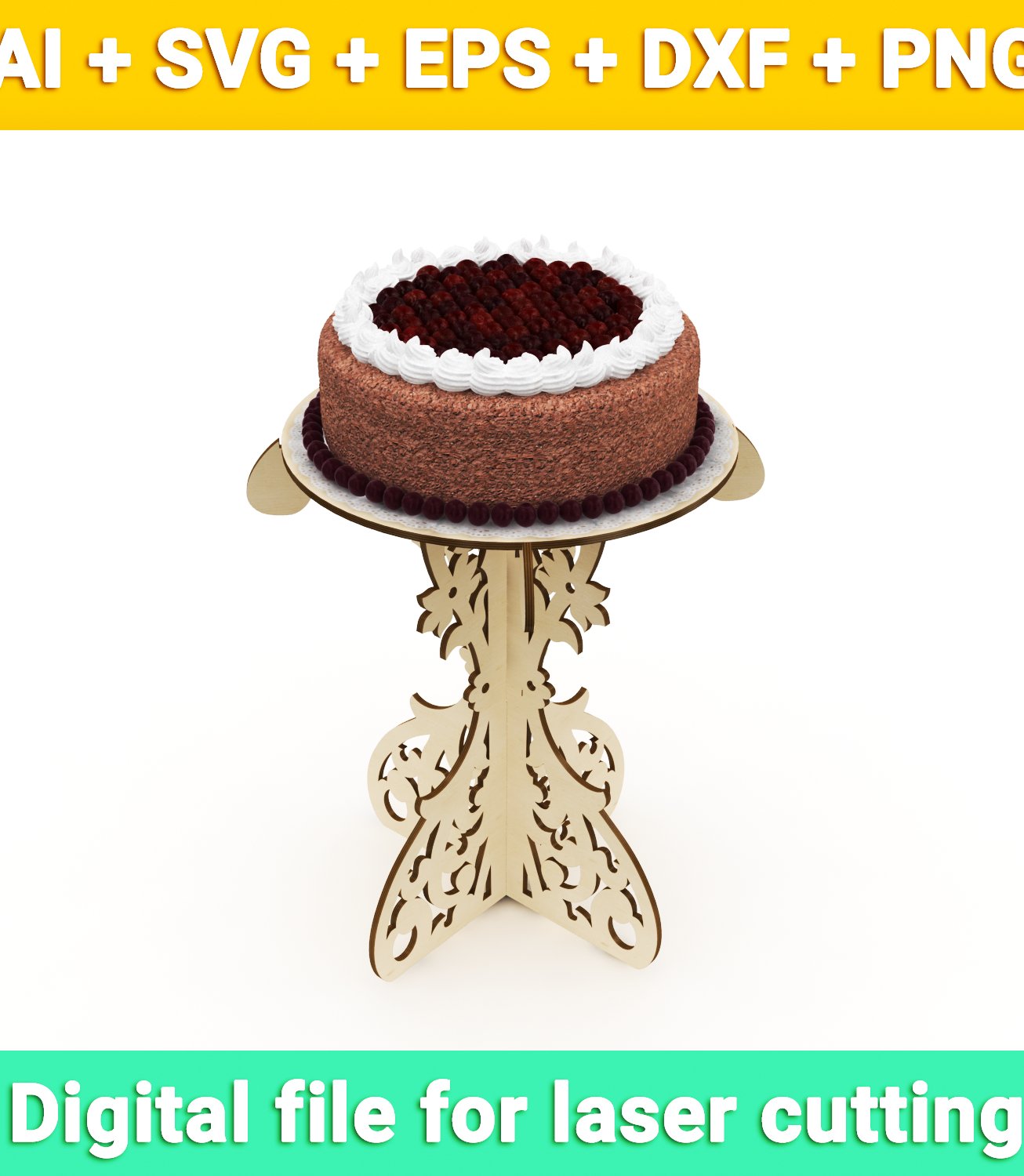 Openwork cake stand vector for CNC svg vector file