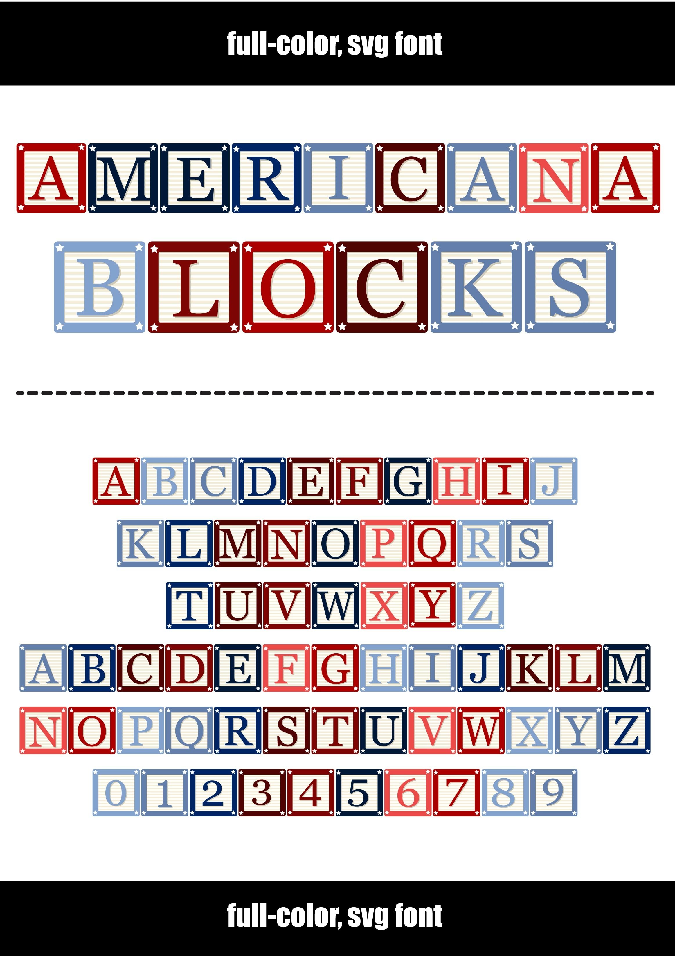 Full Color SVG patriotic font