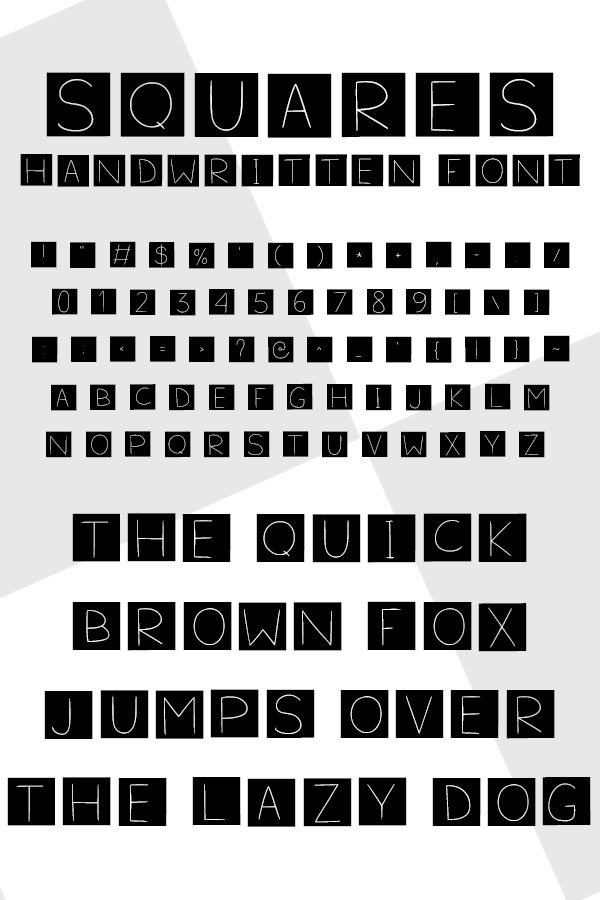 squares handwritten font in ttf, otf