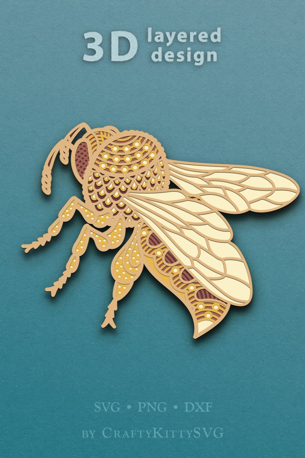 3D Layered Bee, Honey Bee, Bumble Bee, Honeybee, Bumblebee