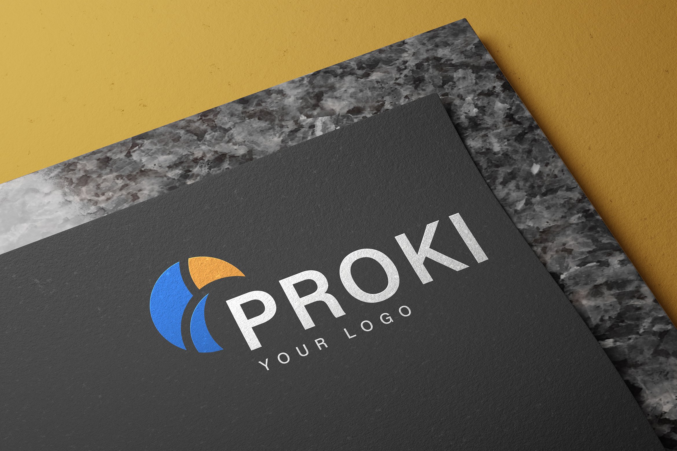 papper black logo mockup psd