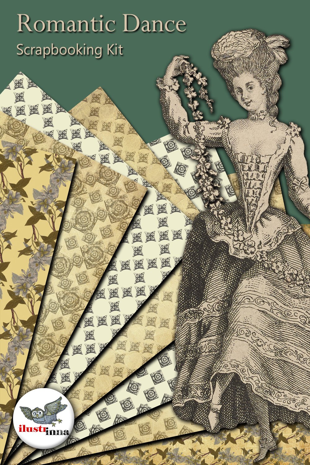 Romantic dance printable junk journal scrapbooking kit