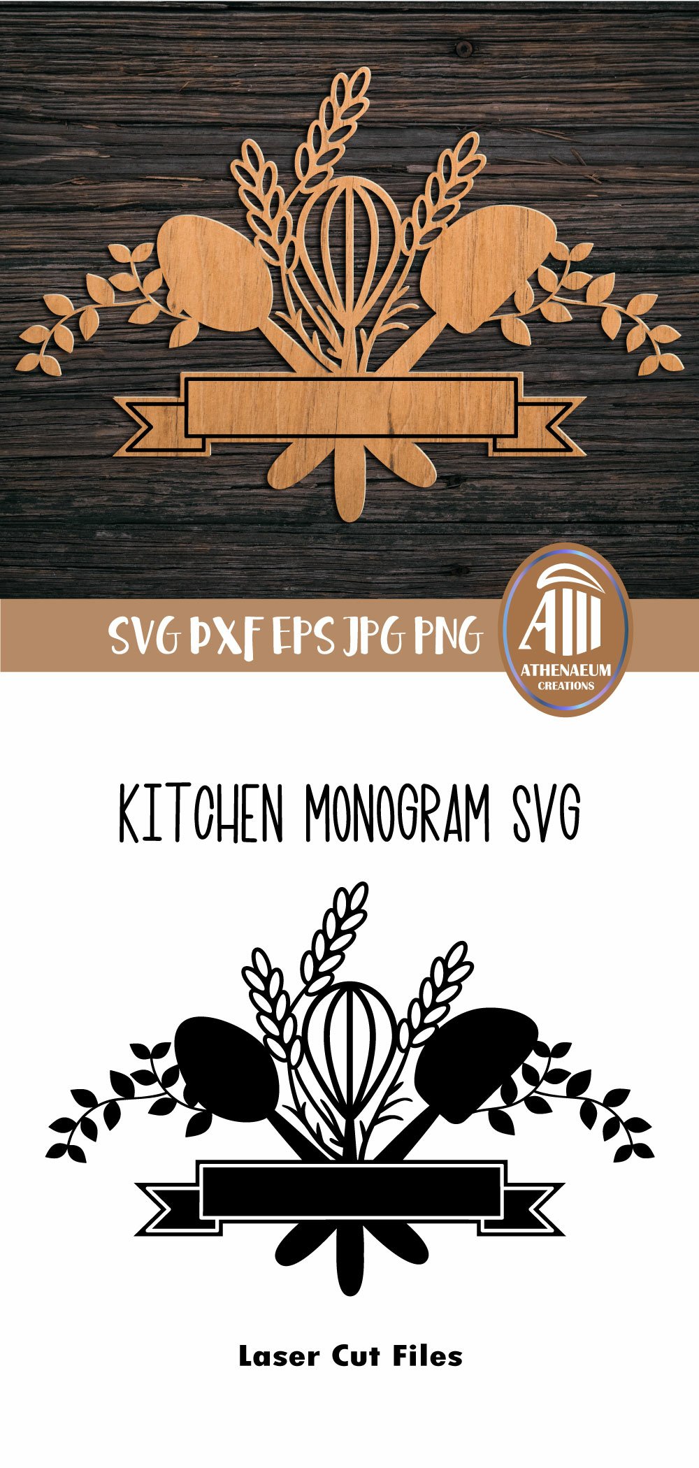 Kitchen Monogram SVG| Kitchen SVG| Kitchen Sign Laser Cut