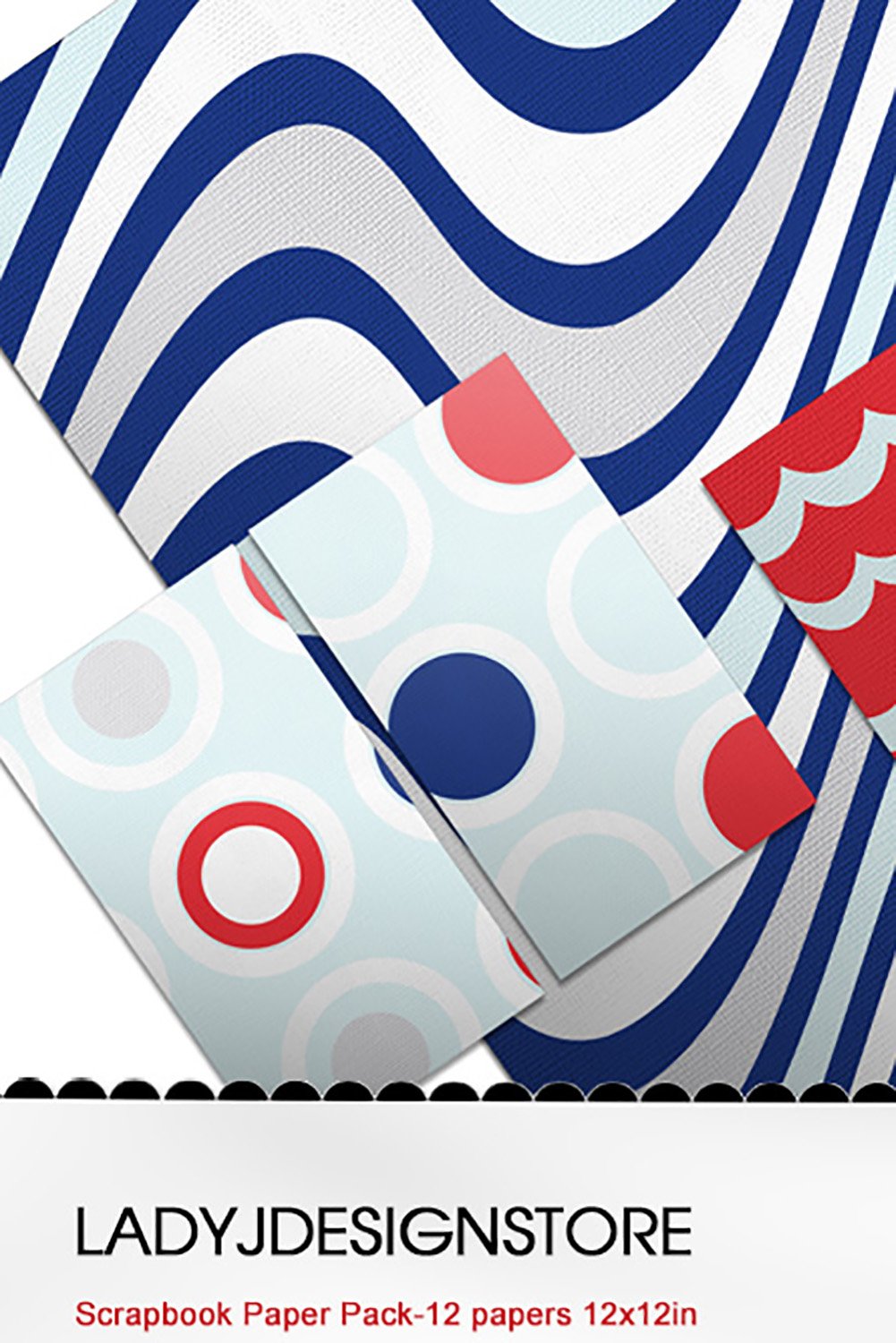 Sea Waves Digital Textured Paper Pack