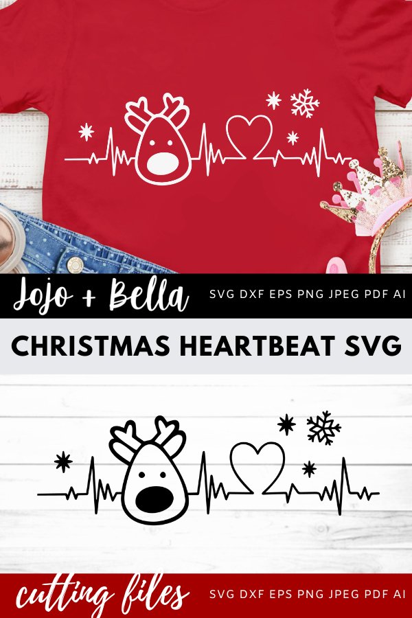 Reindeer Heartbeat Svg | Christmas Svg