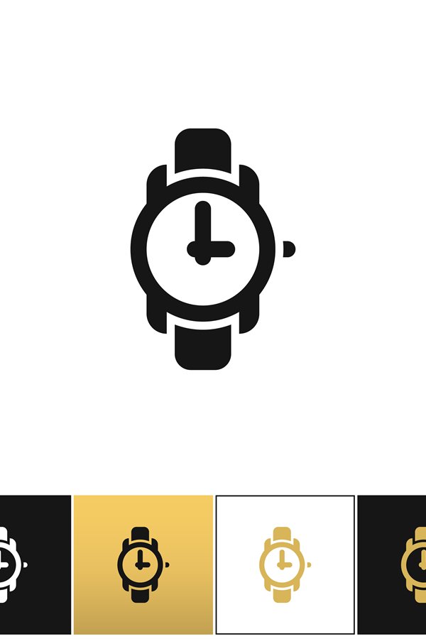 Wrist watch sign or wristwatch vector icon