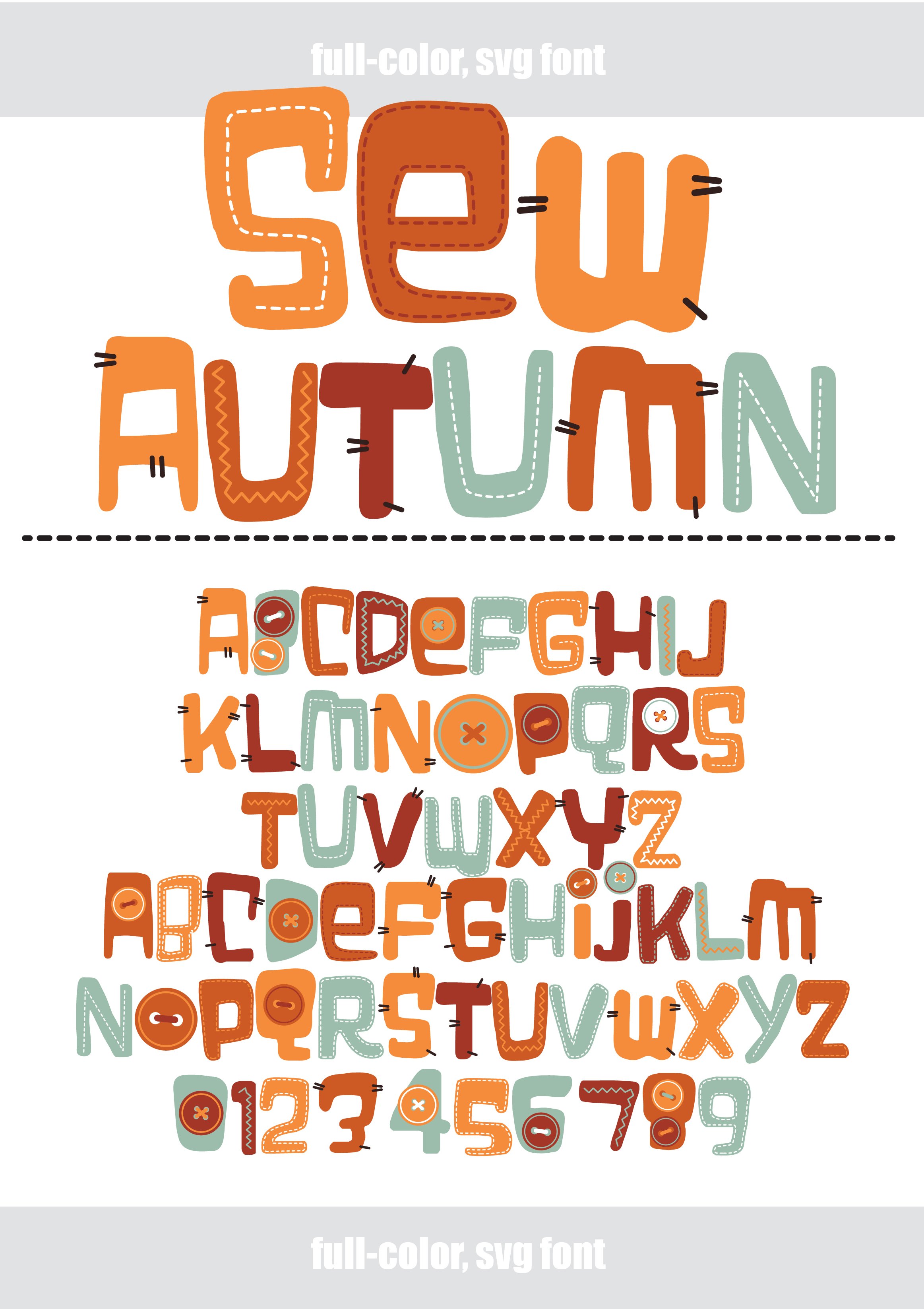 Full Color SVG Font great for autumn