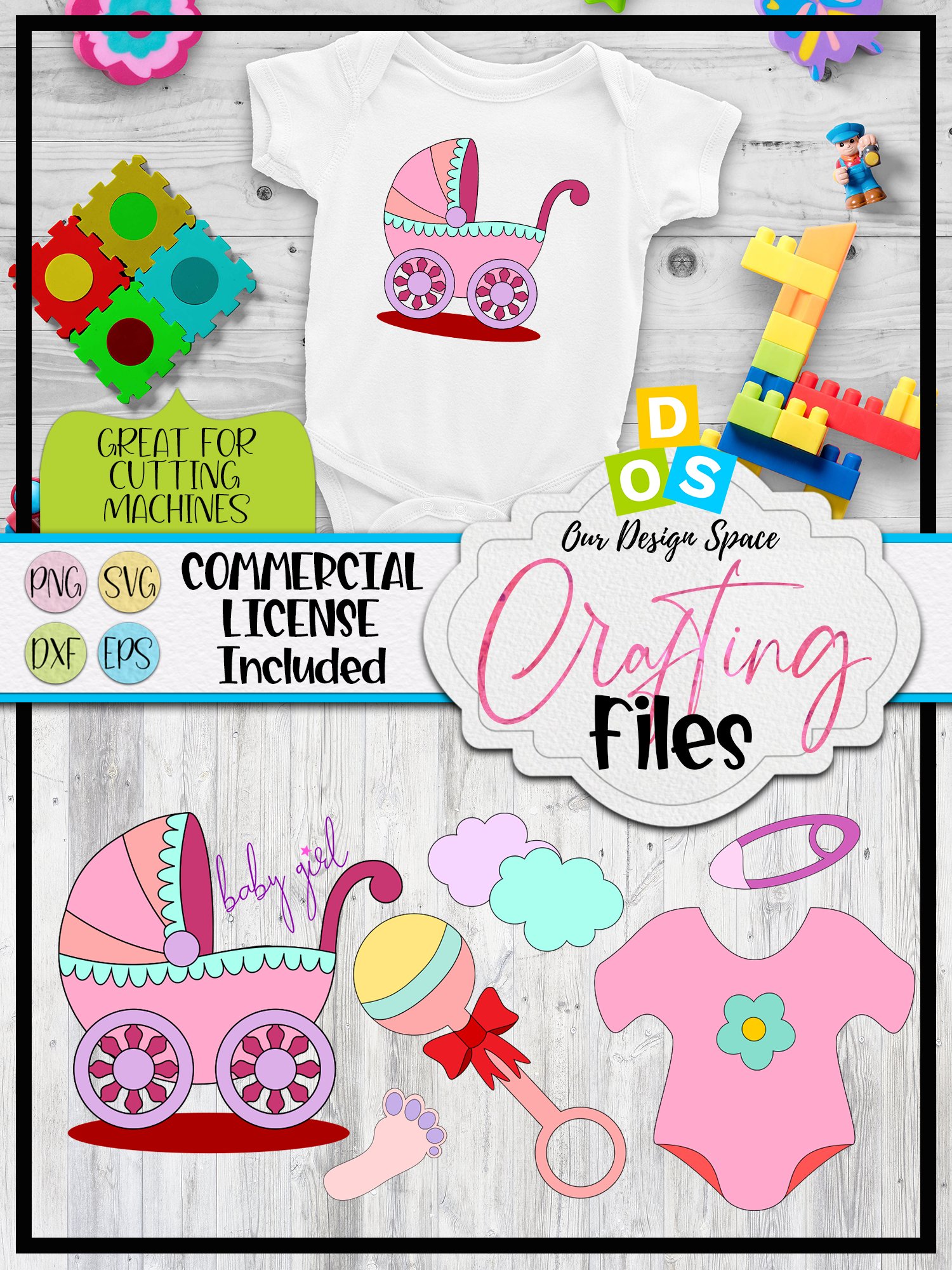 Baby Girl SVG, DXF, EPS And PNG File Bundle