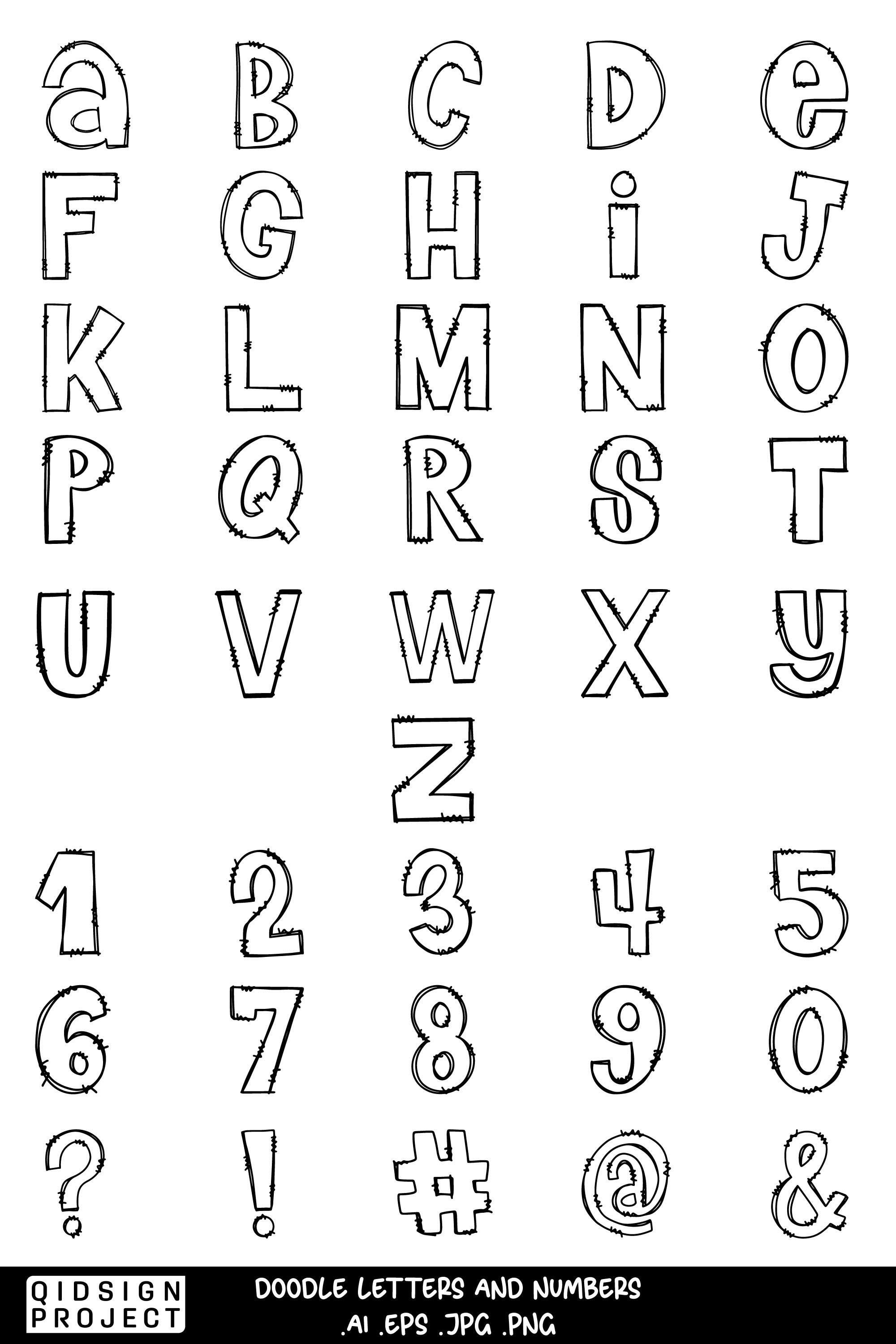 Doodle Letters and Numbers | 41 Characters