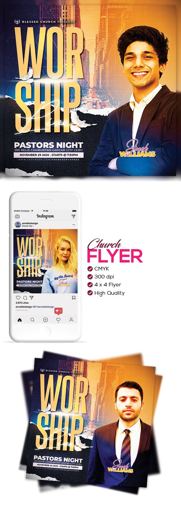 Live Worship Church Flyer