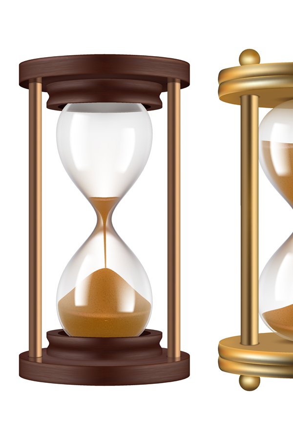 Sand watches. Retro hourglasses vintage history clocks manag
